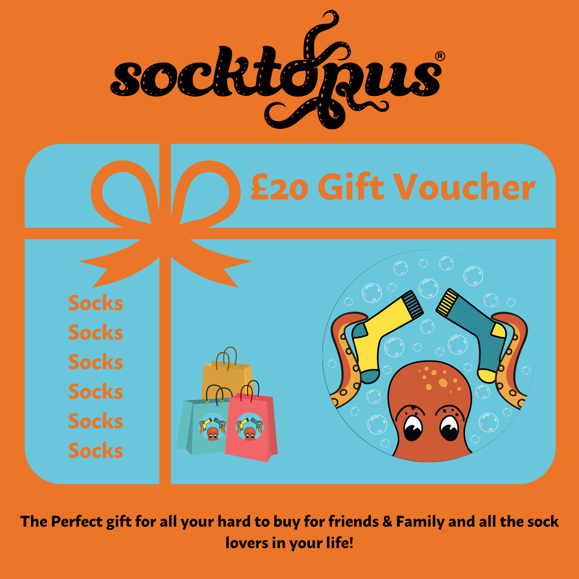 Socktopus Gift Vouchers - Give The Gift of Socks - Socktopus