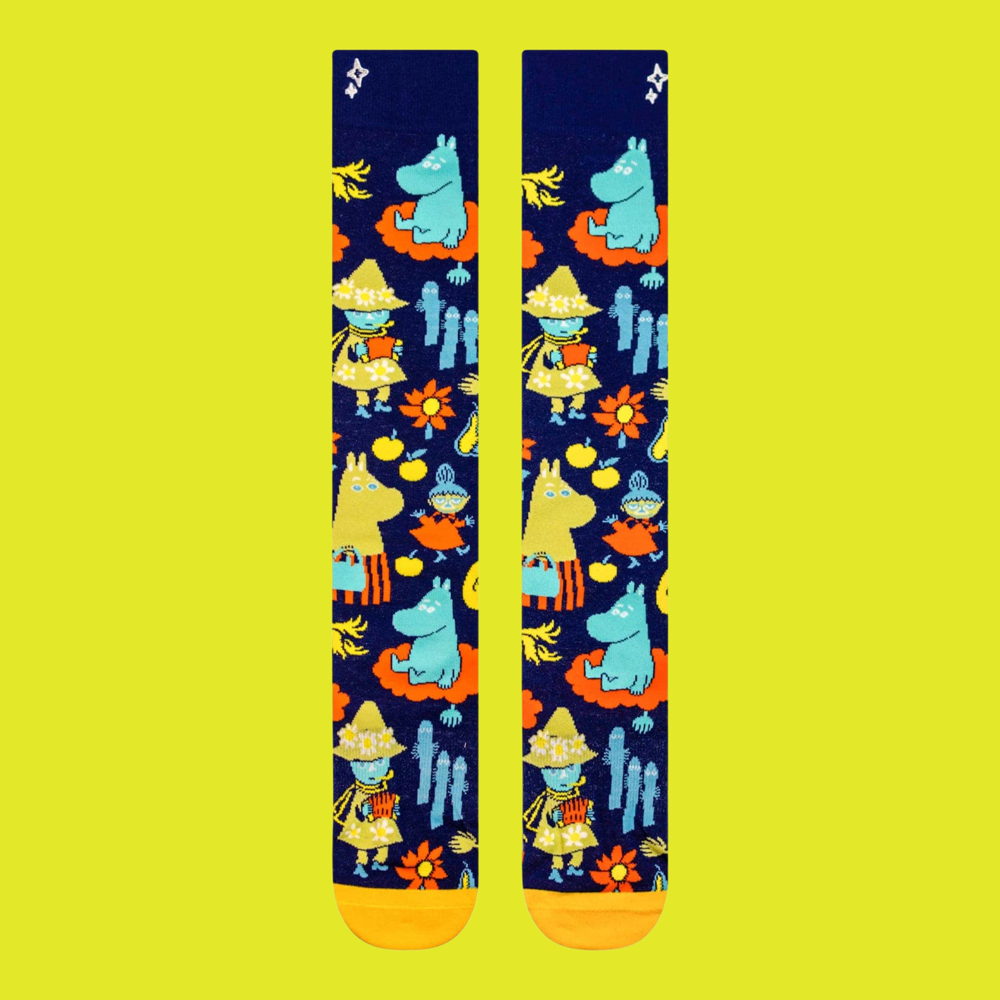 Official Moomin Vintage Pattern Knee-High Socks - Socktopus