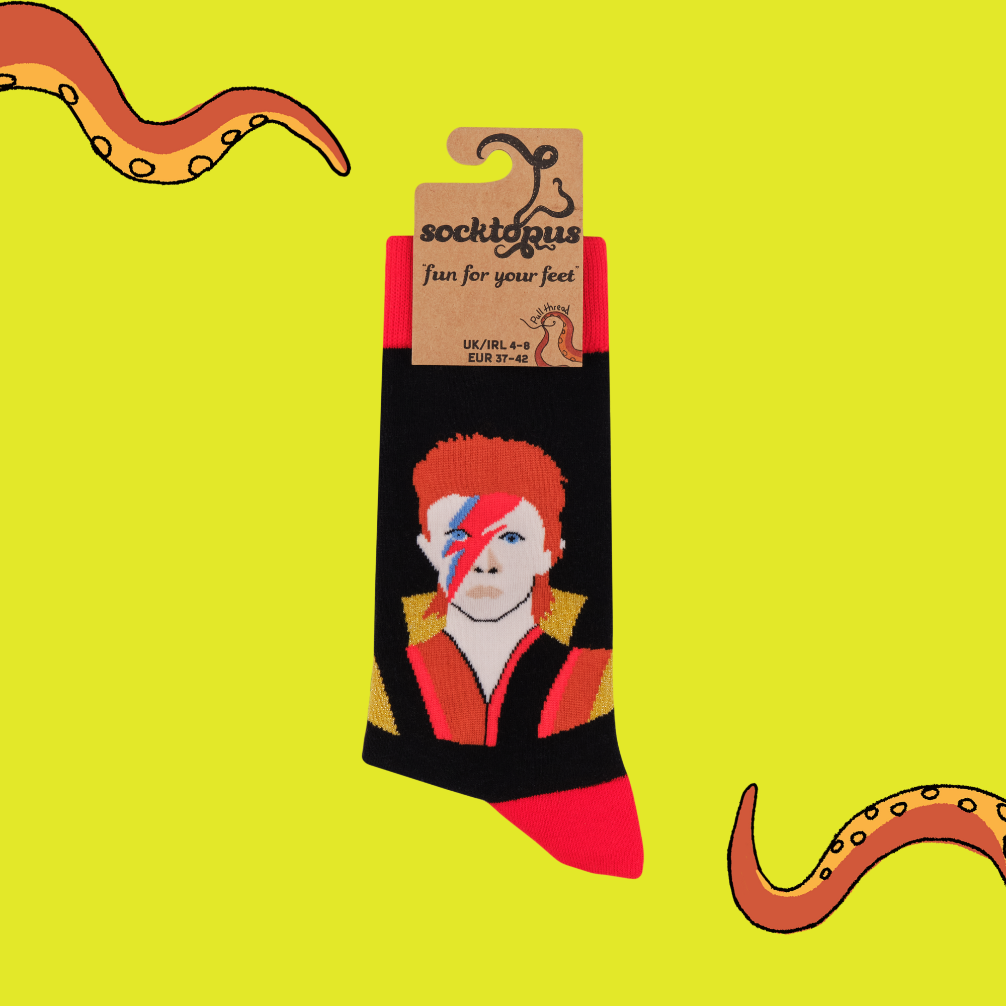 David Bowie Socks - Ziggy Sockdust - Socktopus