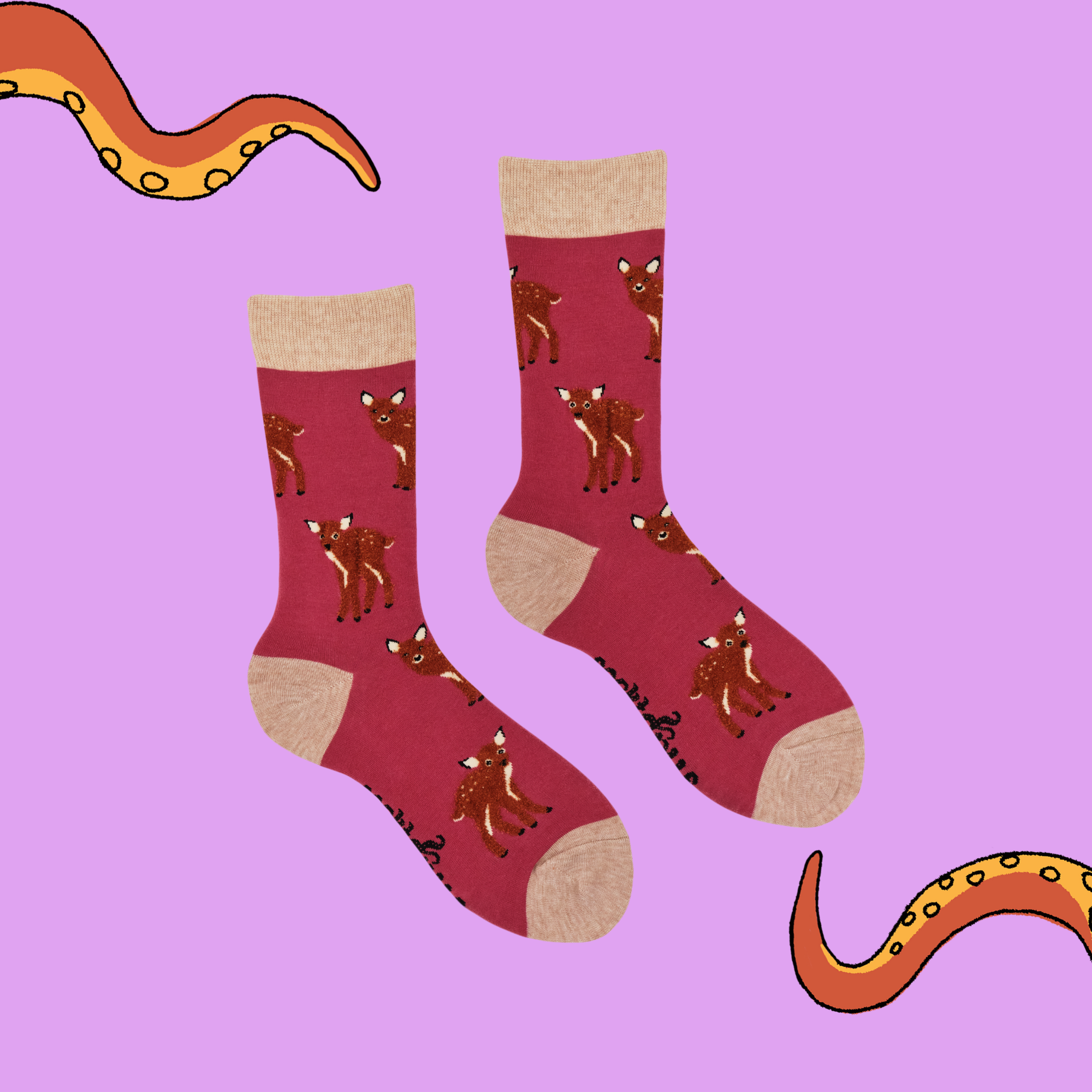 Fluffy Bambi Socks - Socktopus