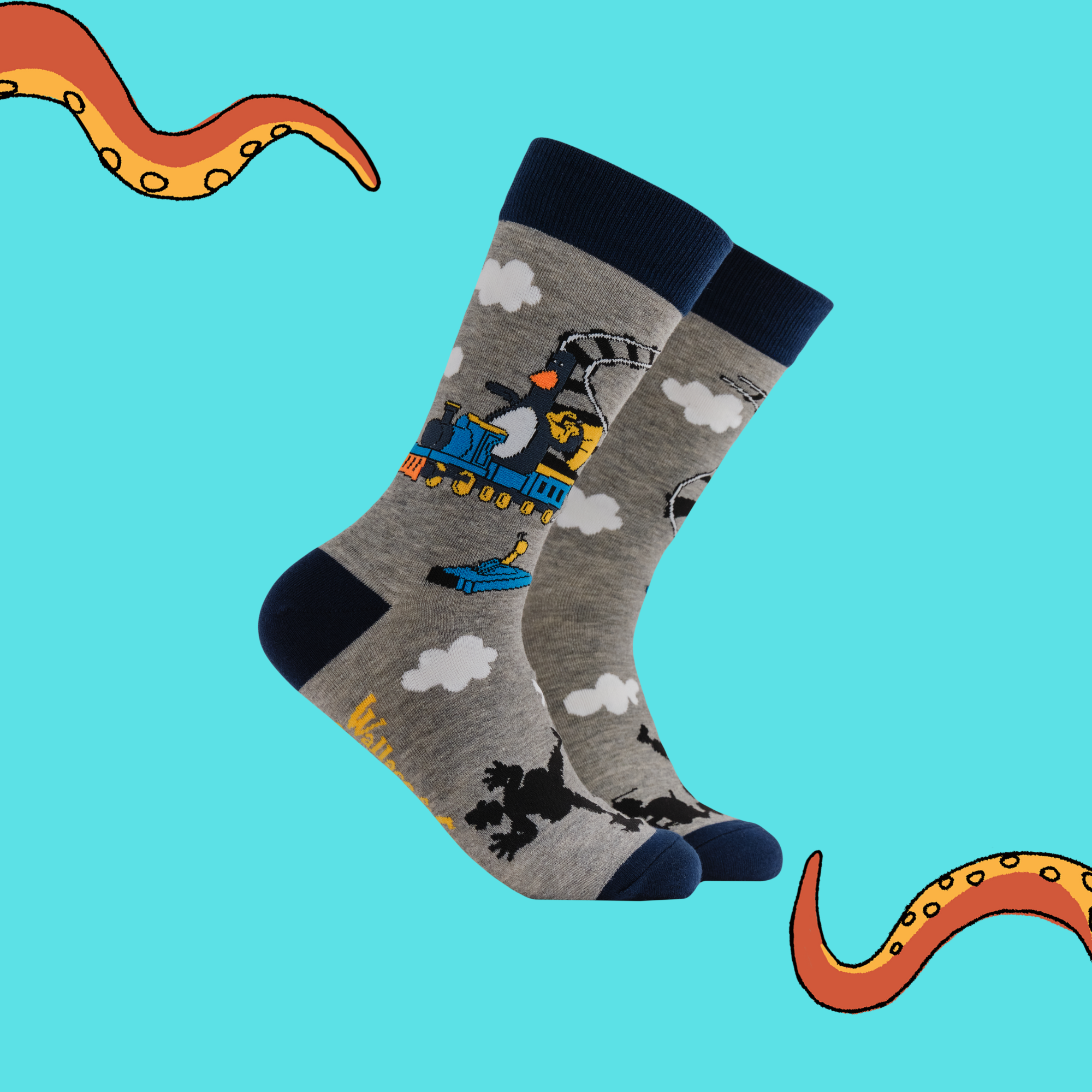Feather's Train Socks - Socktopus X Wallace & Gromit
