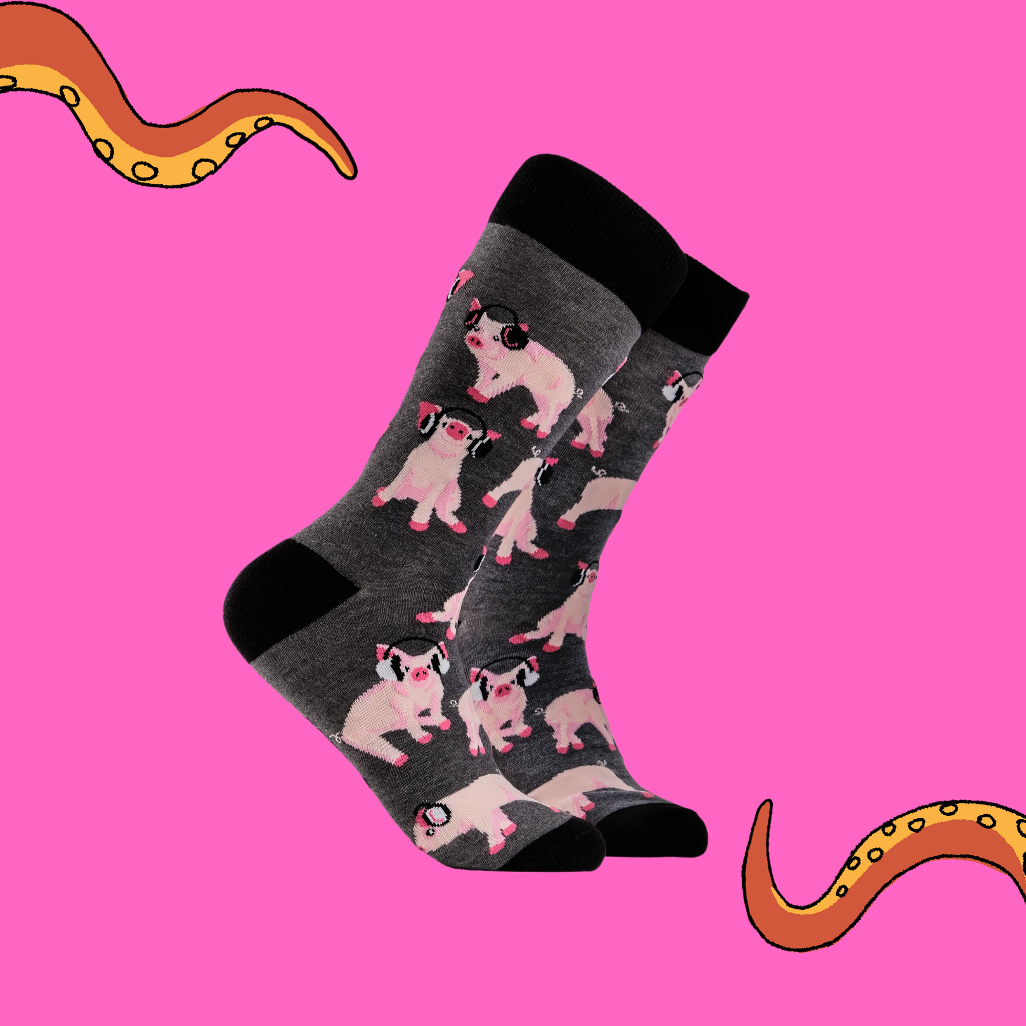 Pigs in Headphones Socks - Socktopus