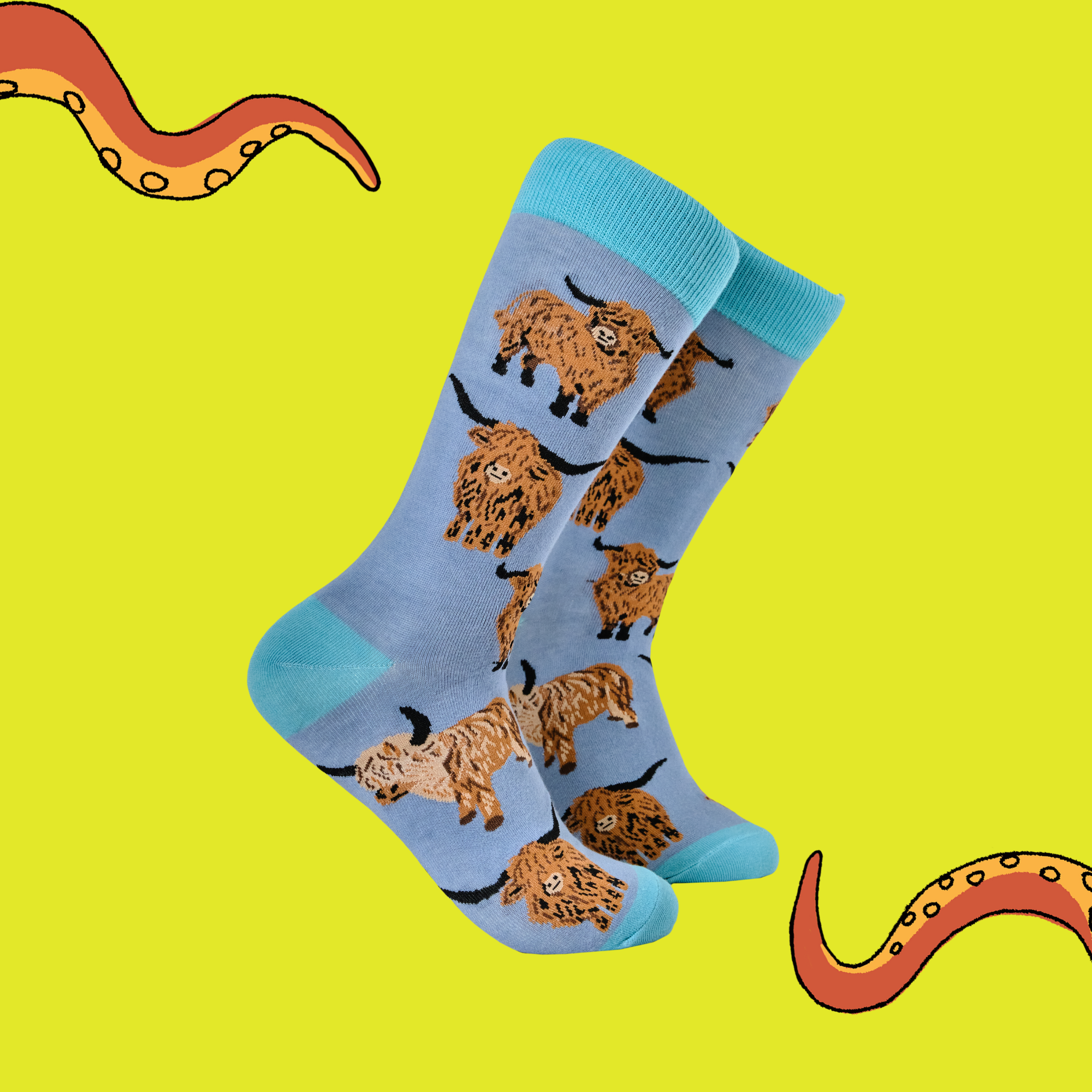 Highland Cow Socks - Och Aye the Moo! - Socktopus