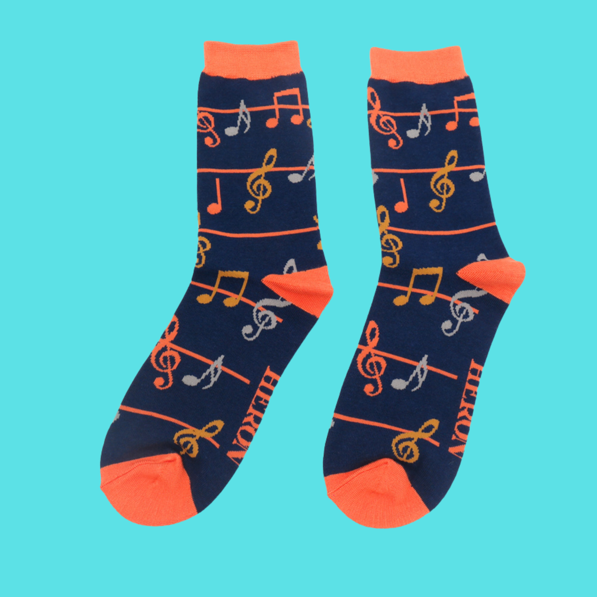Multicolour Music Notes Bamboo Socks - Socktopus - 3 Pairs for £20